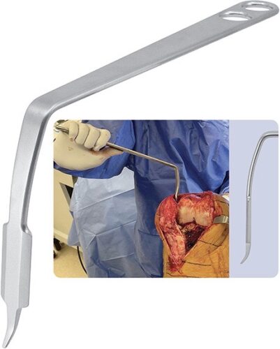 Modified Angled Hohmann Retractor with Long Handle and Short Tip - Artisan Medical